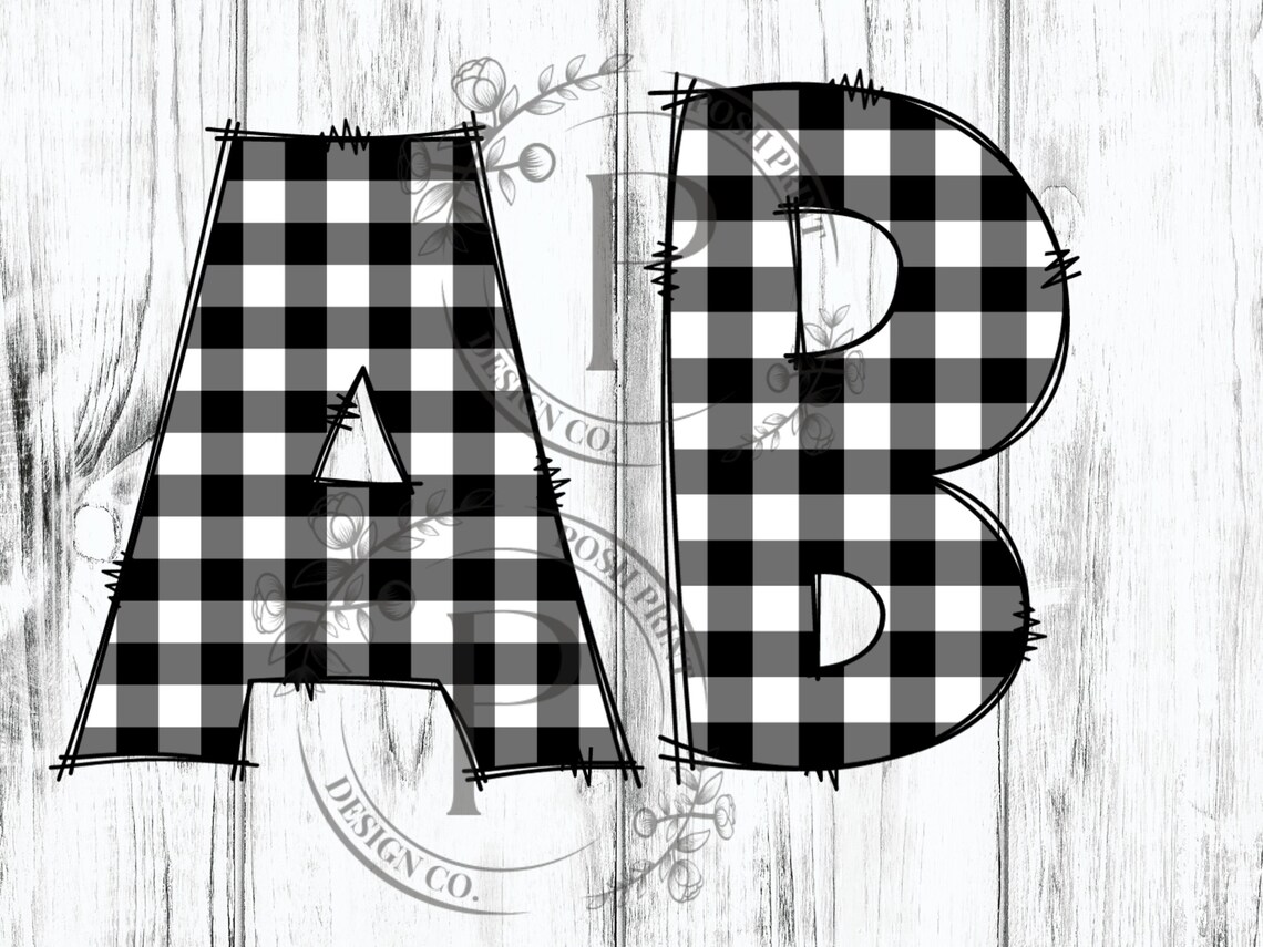 Buffalo Plaid Bulletin Board Letters, White Buffalo Plaid Bulletin ...