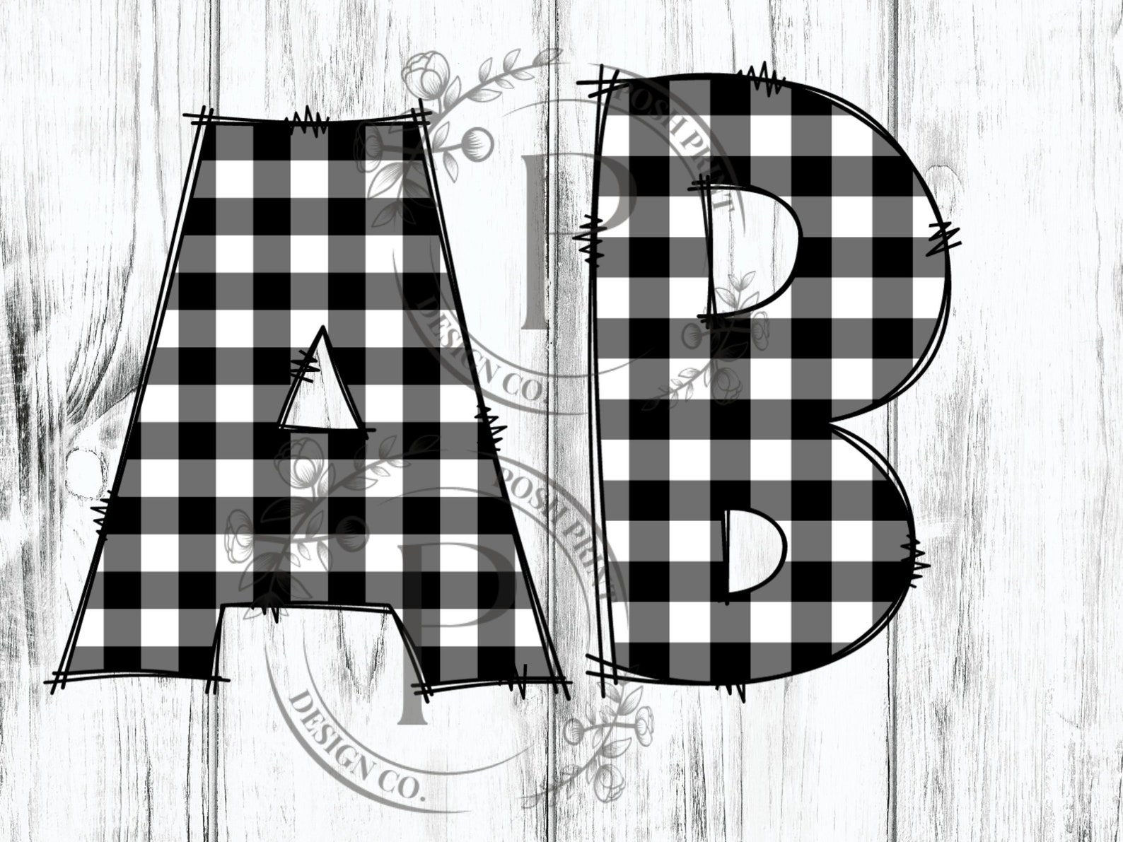 Buffalo Plaid Bulletin Board Letters, White Buffalo Plaid Bulletin ...
