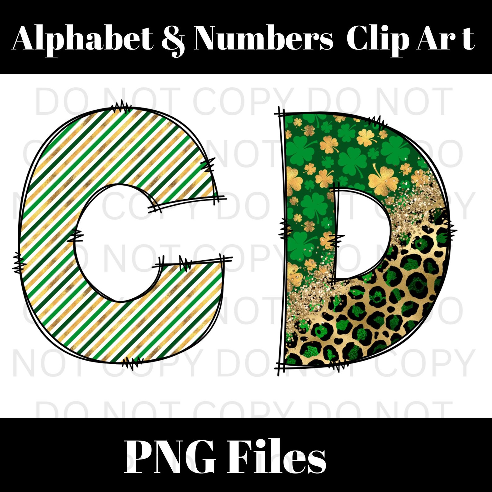 St. Patricks Day Green and Gold Alphabet Clip Art | Bulletin Board ...
