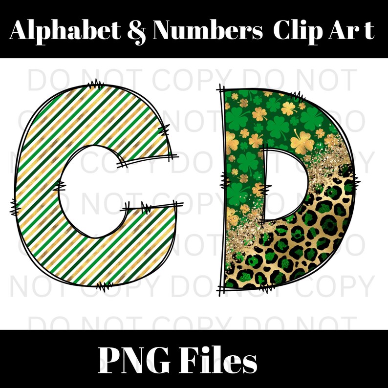 St. Patricks Day Green and Gold Alphabet Clip Art | Bulletin Board ...