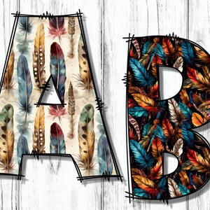 Feathers Alphabet Clip Art, Feathers Bulletin Board Letters, Native ...