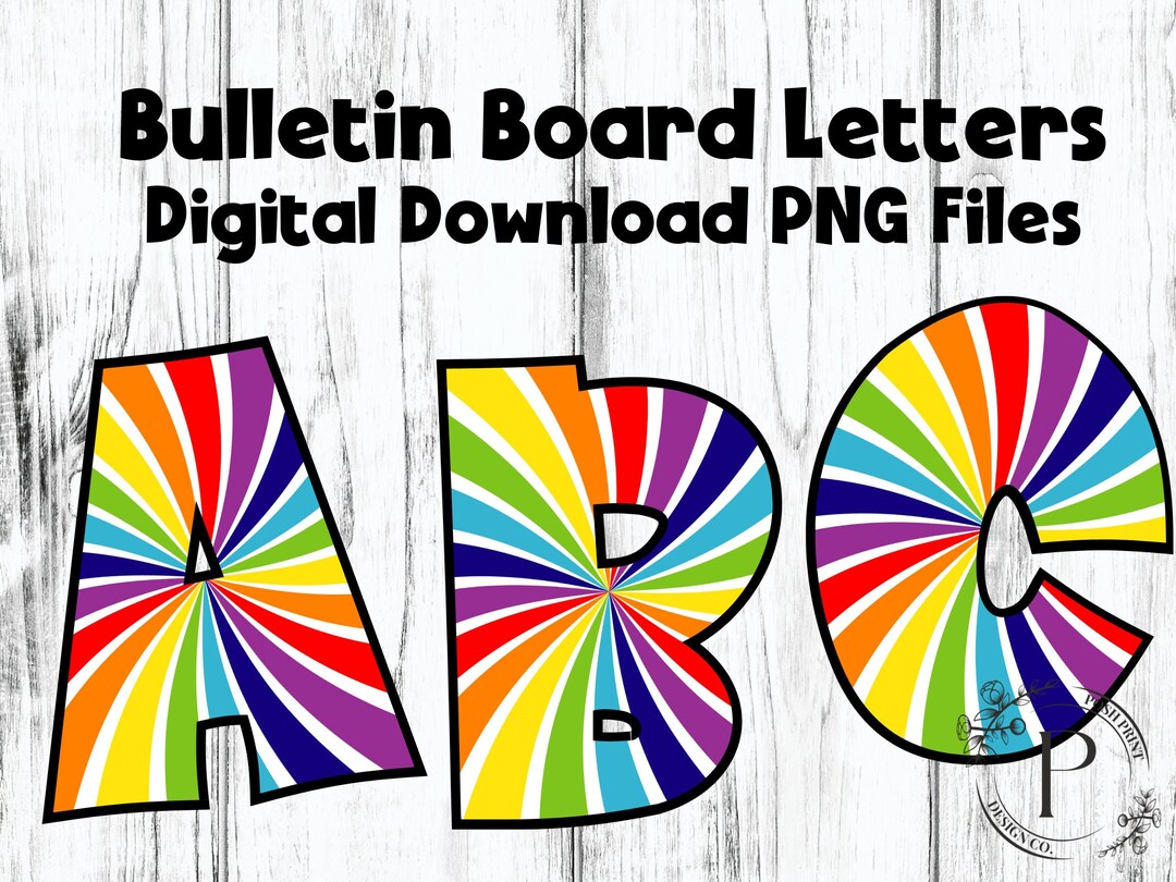 Rainbow Swirl Bulletin Board Letters, Rainbow Letters, Rainbow Alphabet ...