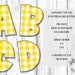 Yellow Gingham Bulletin Board Letters, Alphabet Clip Art, Letters and ...