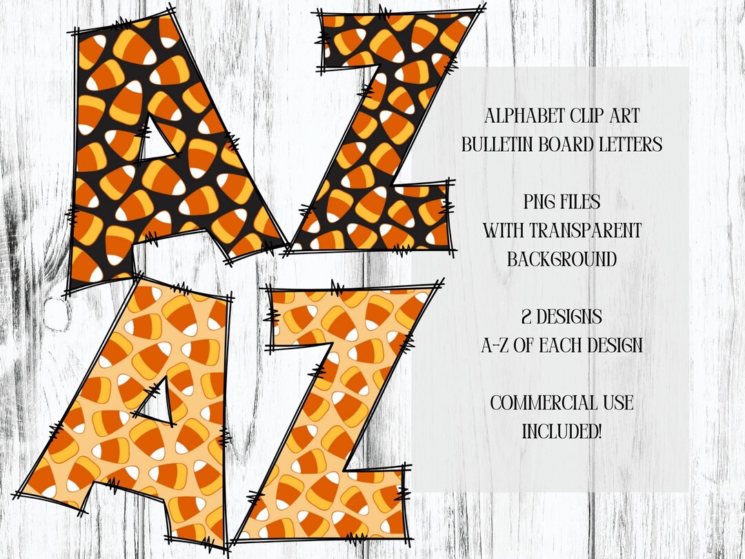 Candy Corn Bulletin Board Letters/halloween Bulletin Board Letters/png ...