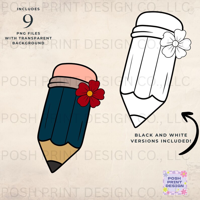 Boho Pencils Clip Art | Cute Boho School Supply Illustrations ...