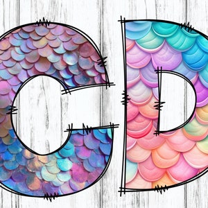 Mermaid Alphabet Clip Art, Bulletin Board Letters, PNG Files, Digital ...