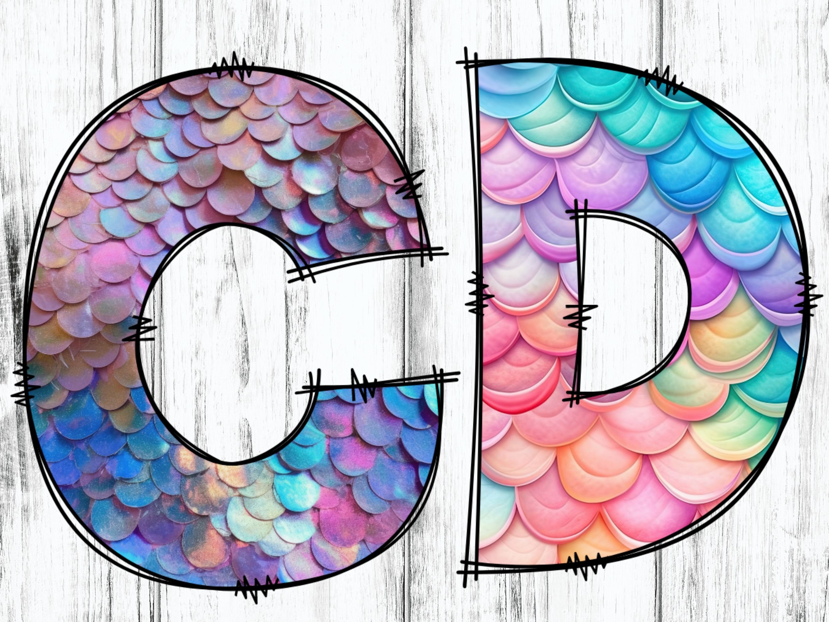 Mermaid Alphabet Clip Art, Mermaid Bulletin Board Letters, Mermaid ...
