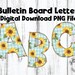 Blue Gingham and Sunflowers Bulletin Board Letters, Alphabet Clip Art ...