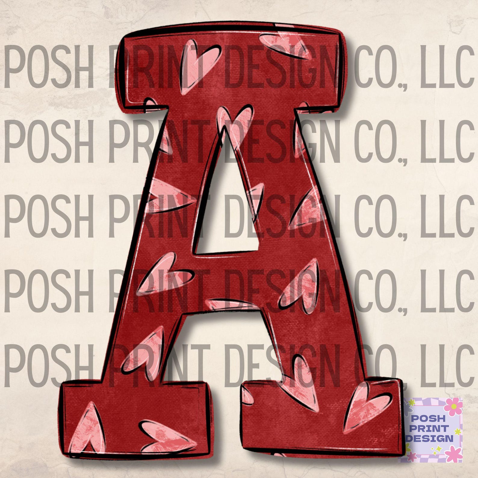 Red Valentine Hearts Alphabet Clip Art | Bulletin Board Letters ...