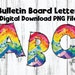 Rainbow Chevron Bulletin Board Letters, Alphabet Clip Art, PNG Files ...