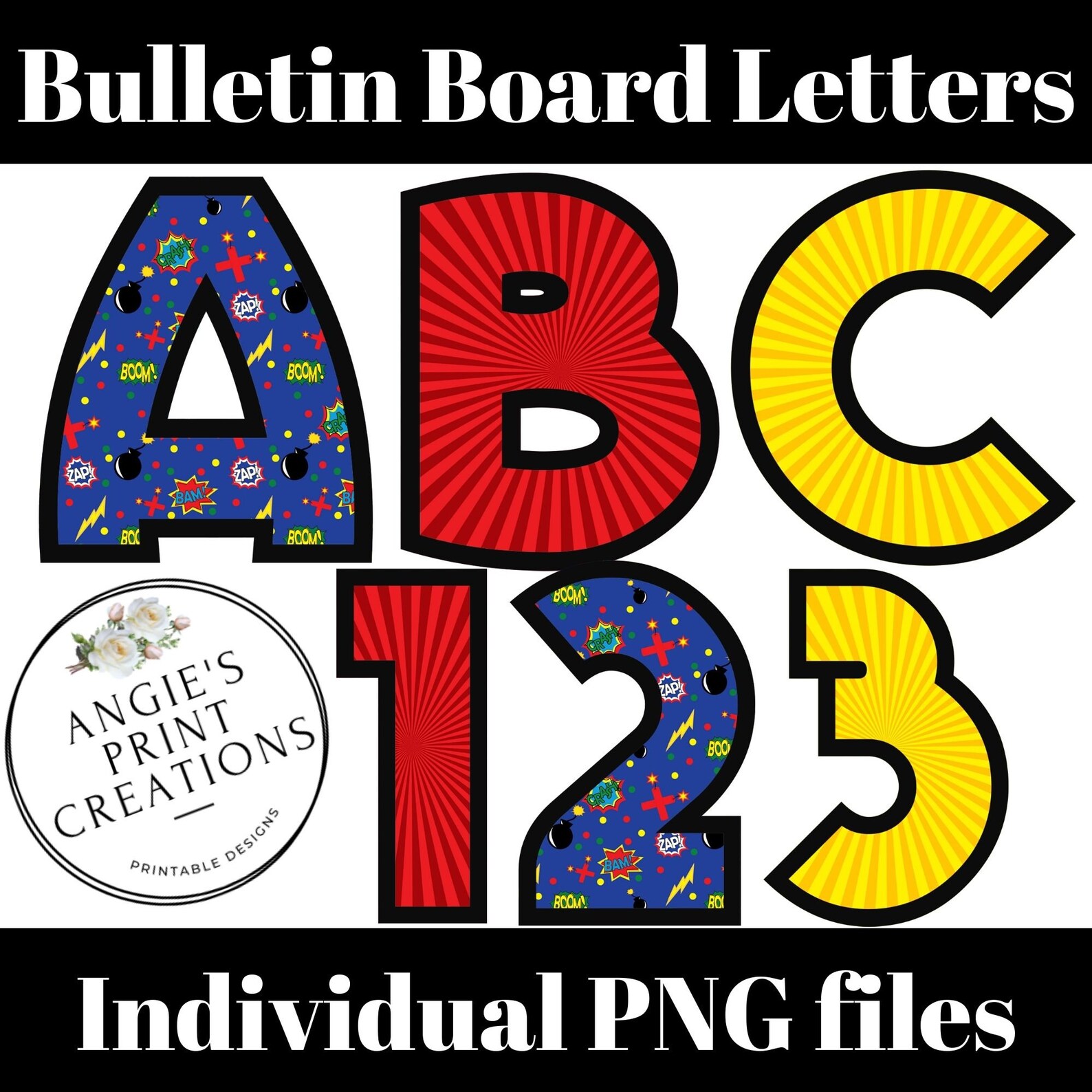 Super Hero/comic Bulletin Board Letters, Clip Art - Etsy