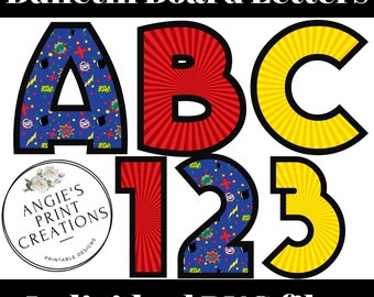 Super Hero/comic Bulletin Board Letters Clip Art - Etsy