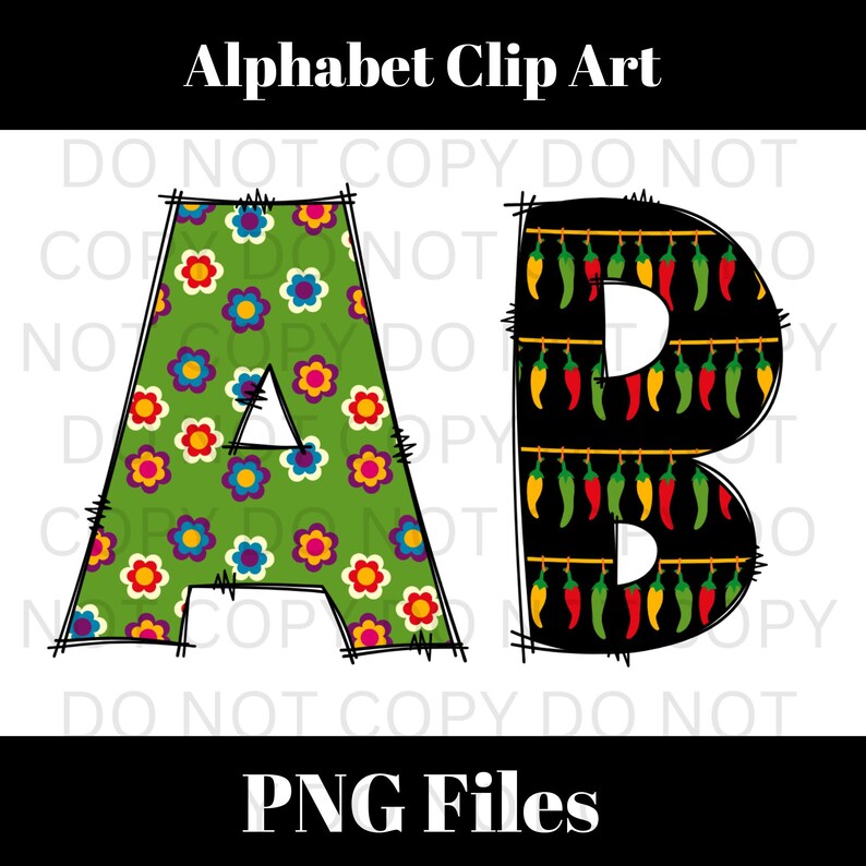 Cinco De Mayo Alphabet Clip Art, Cinco De Mayo Clip Art, Alphabet ...