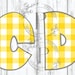 Yellow Gingham Bulletin Board Letters, Alphabet Clip Art, Letters and ...