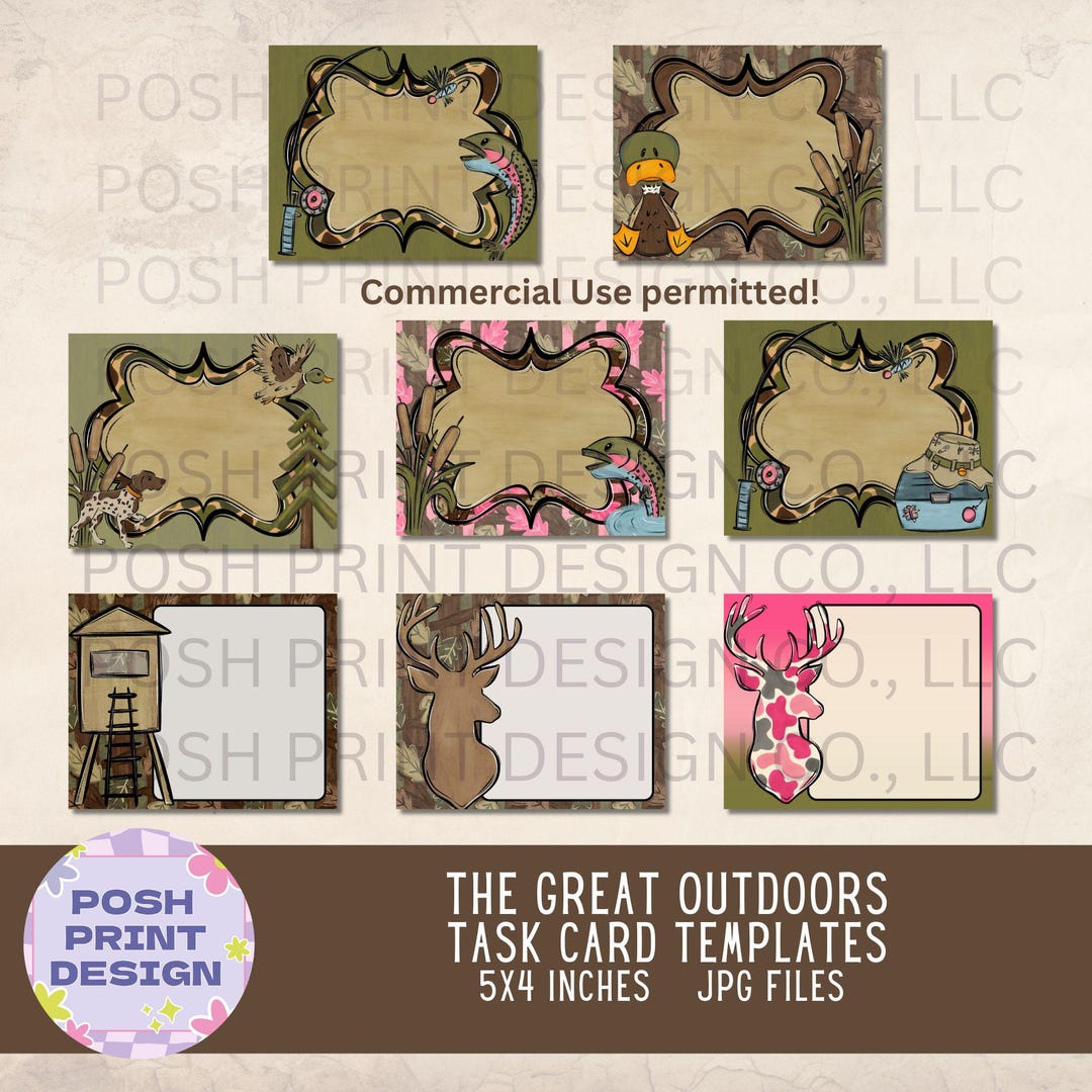 Woodland Animal Task Card Templates | Rustic Outdoor Style | Editable ...