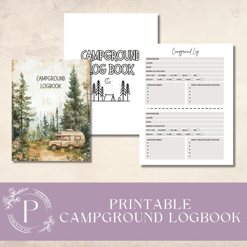 Printable Campground Logbook, Digital Download, - Etsy