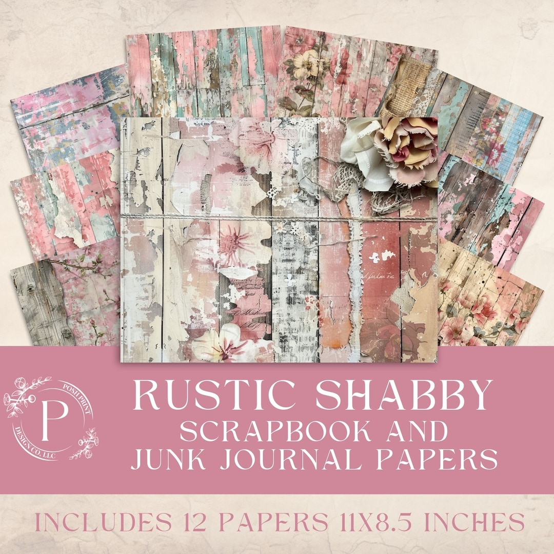 Rustic Shabby Scrapbook Papers, Junk Journal Papers, Barn Wood, Shabby ...