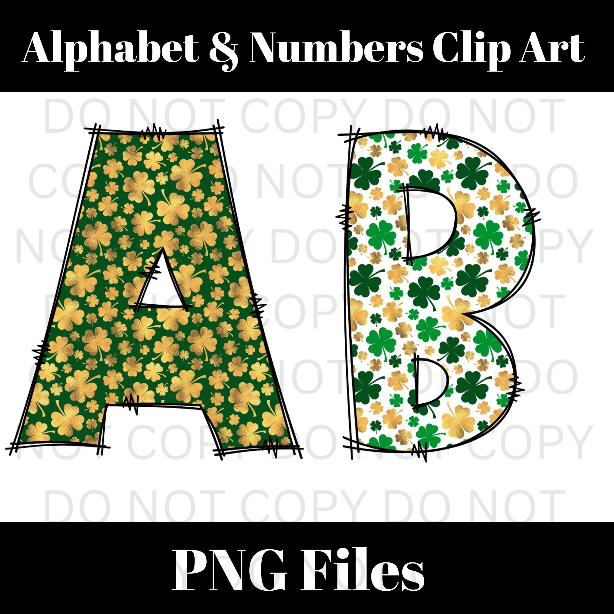 St. Patricks Day Green and Gold Alphabet Clip Art | Bulletin Board ...