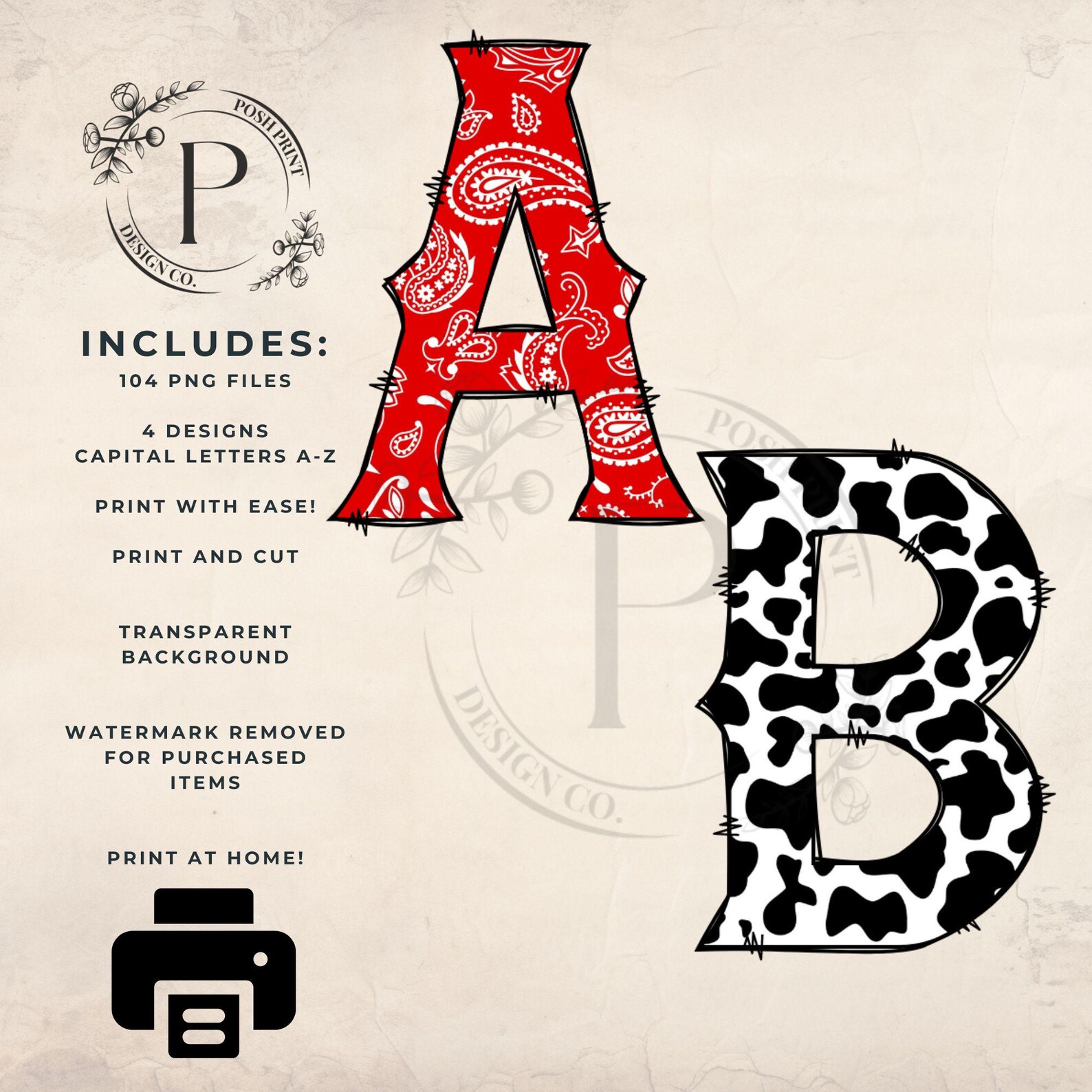 Western Cowboy Alphabet Clip Art, Bulletin Board Letters, PNG Files ...