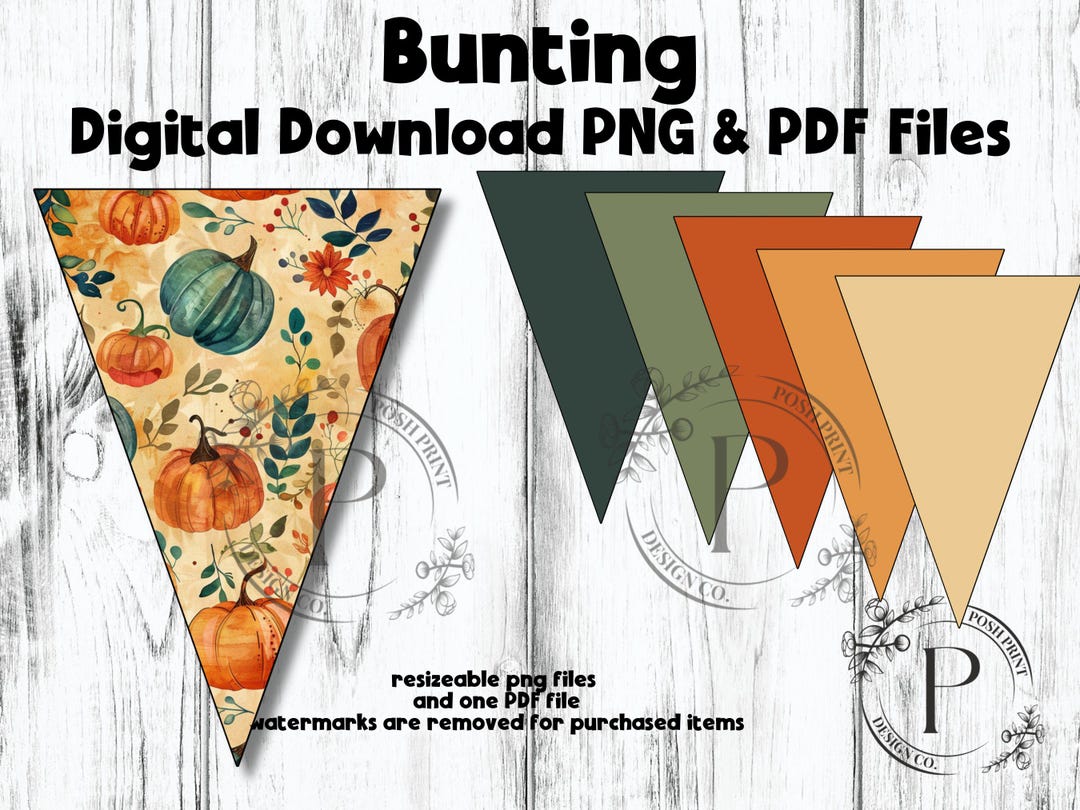 Fall Pumpkins Bunting, Classroom Decor, Party Supplies, Digital ...