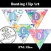 Pastel Rainbow Bunting Clip Art, Rainbow Bunting, Digital Download ...