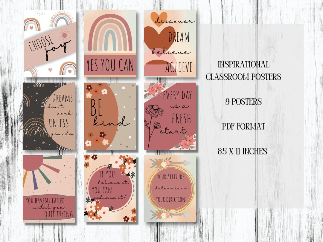 Boho Inspirational Posters, Boho Classroom Posters, Boho Printable ...