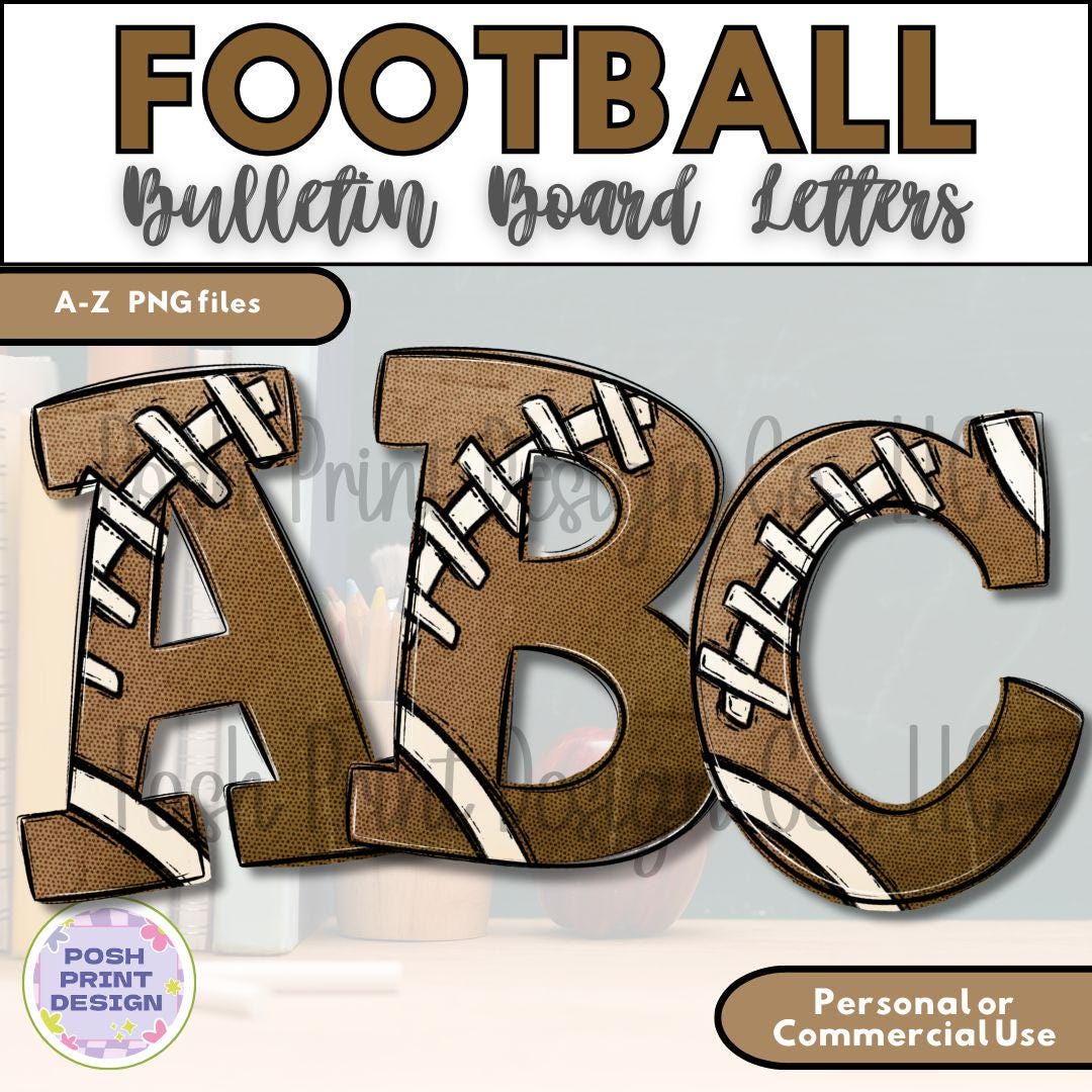 Football Bulletin Board Letters | Sports Alphabet | Commercial Use PNG ...