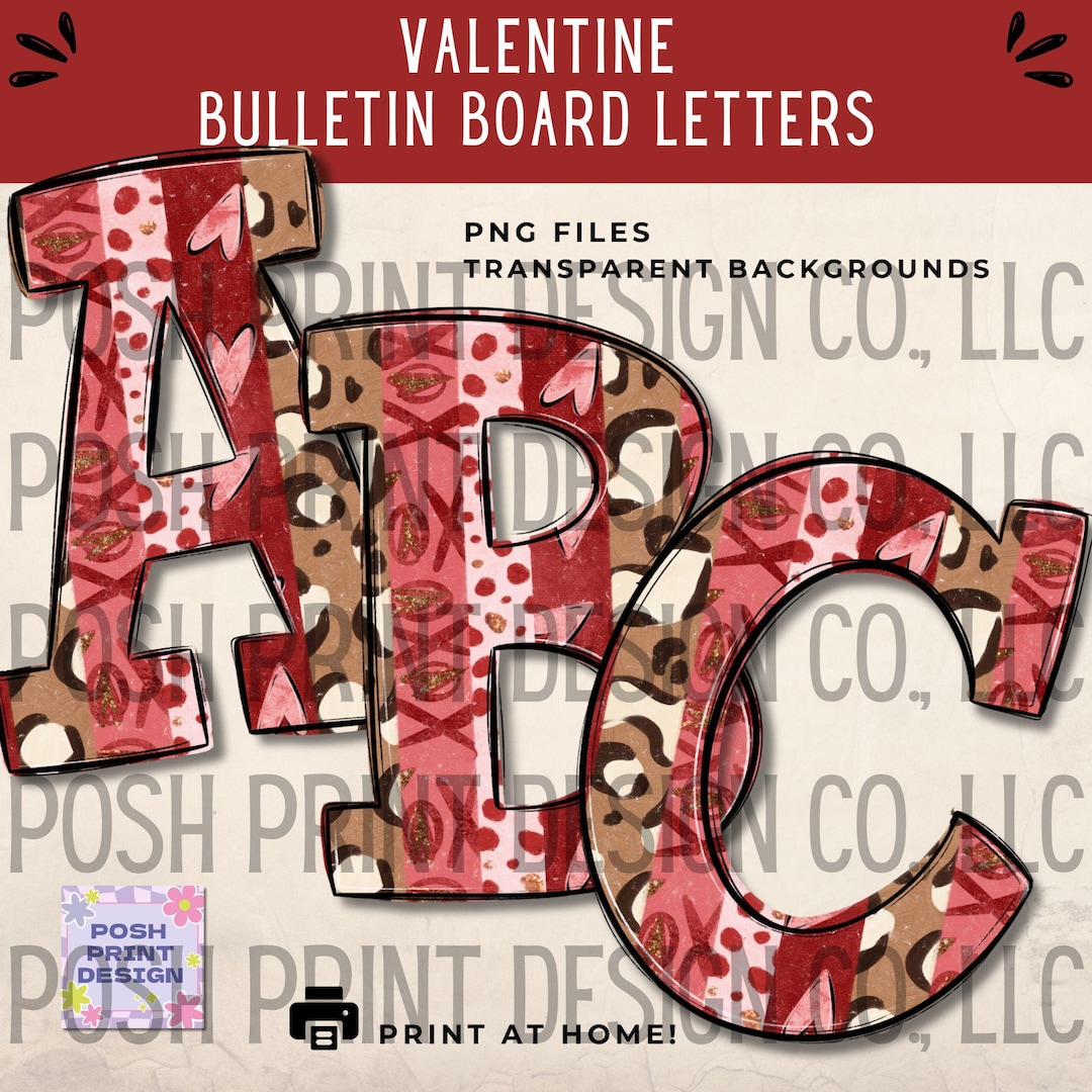 Valentine Alphabet Clip Art | Bulletin Board Letters | Transparent PNG ...