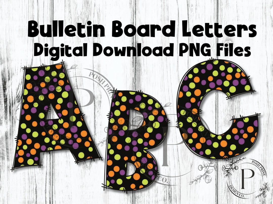 Halloween Polka Dots Bulletin Board Letters, Alphabet Clip Art, Letters ...