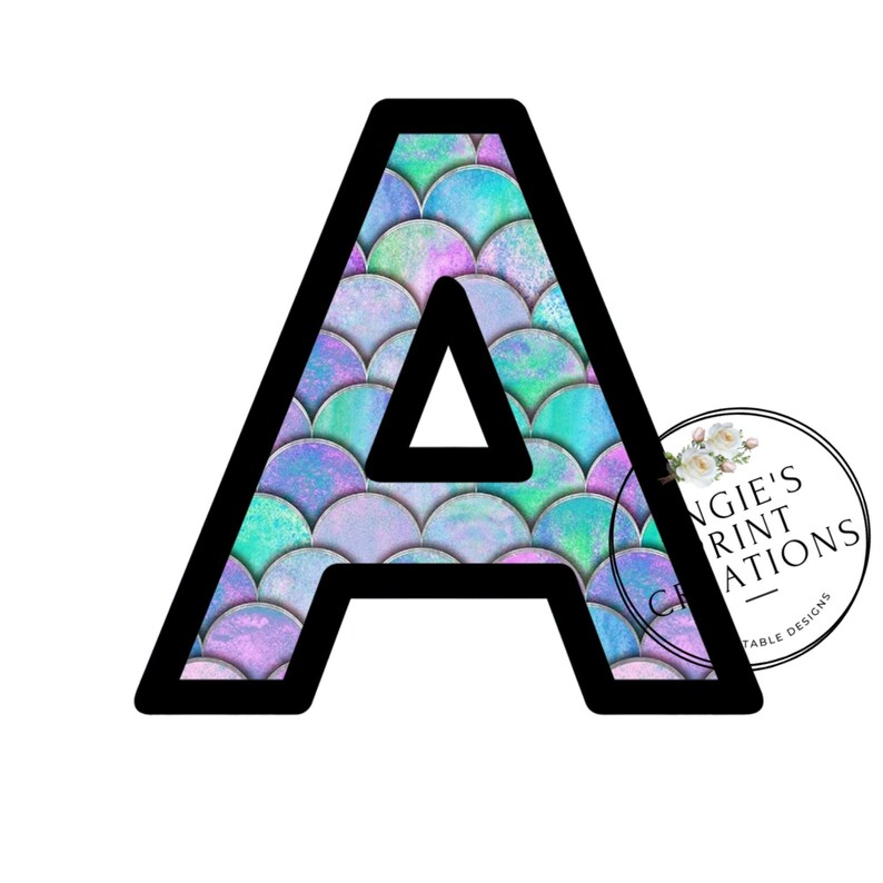 Mermaid Bulletin Board Letters Clip Art Instant Download - Etsy