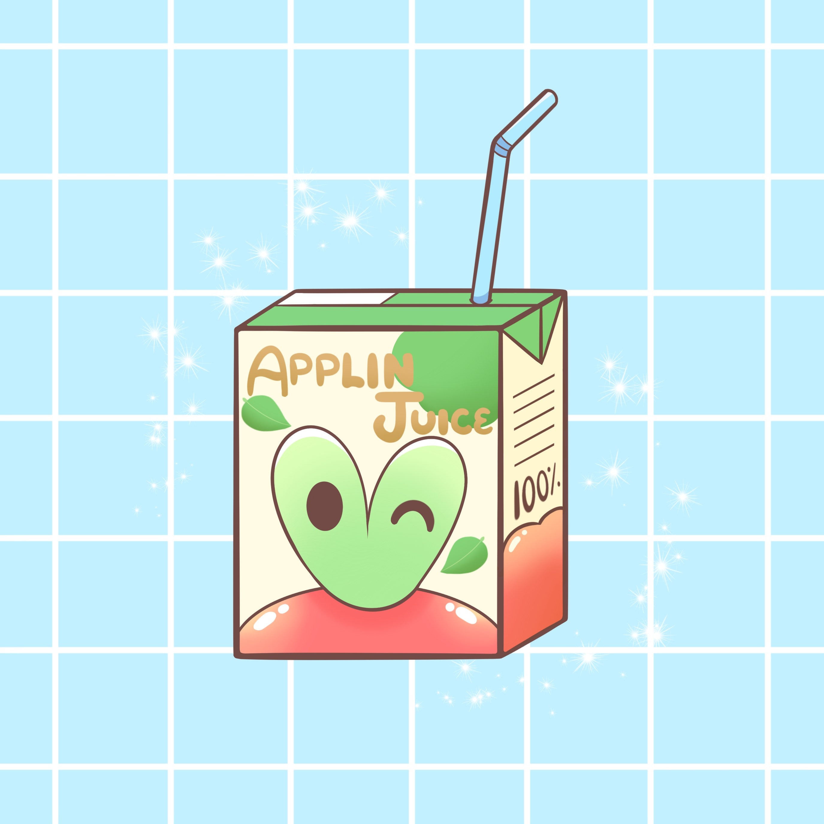 Cute Applin Apple Juice Holographic Sticker - Etsy
