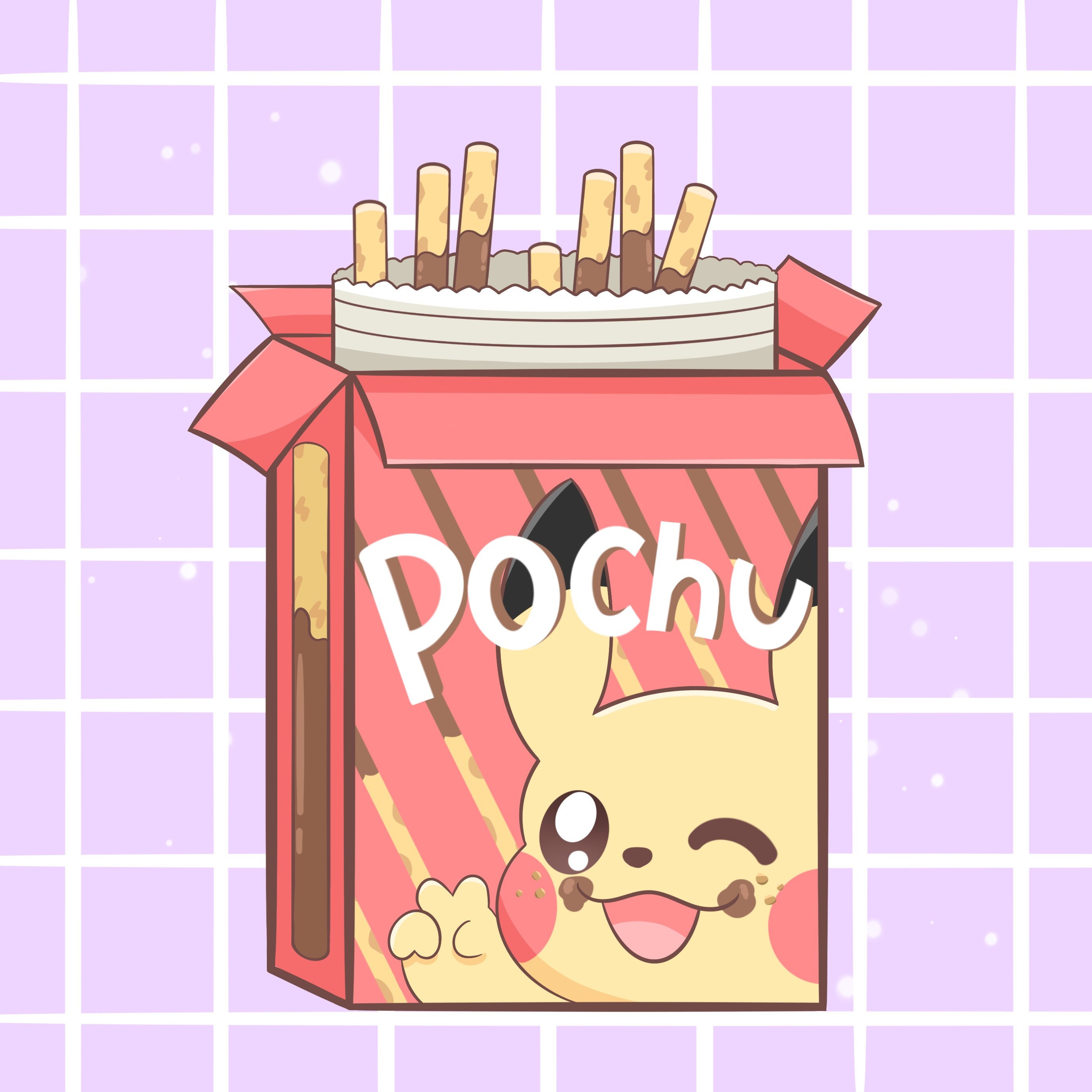 Cute Pikachu Pocky Holographic Sticker - Etsy
