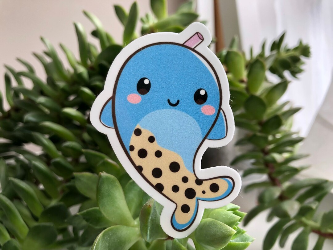 Boba Whale Holographic Die-cut Sticker - Etsy