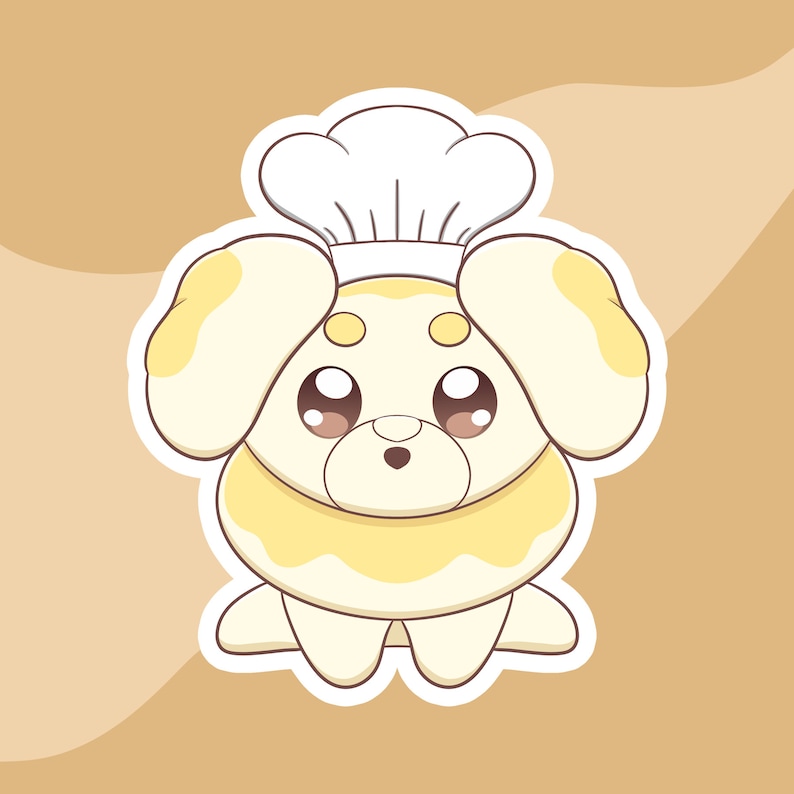 Cute Chef Fidough Pokemon Holographic Die-cut Sticker - Etsy