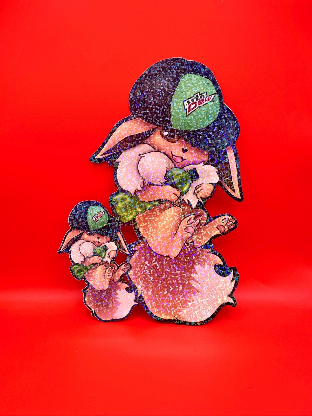 Eevee Mountain Dew Pokemon Inspired Jumbo and Small Holo Sticker - Etsy