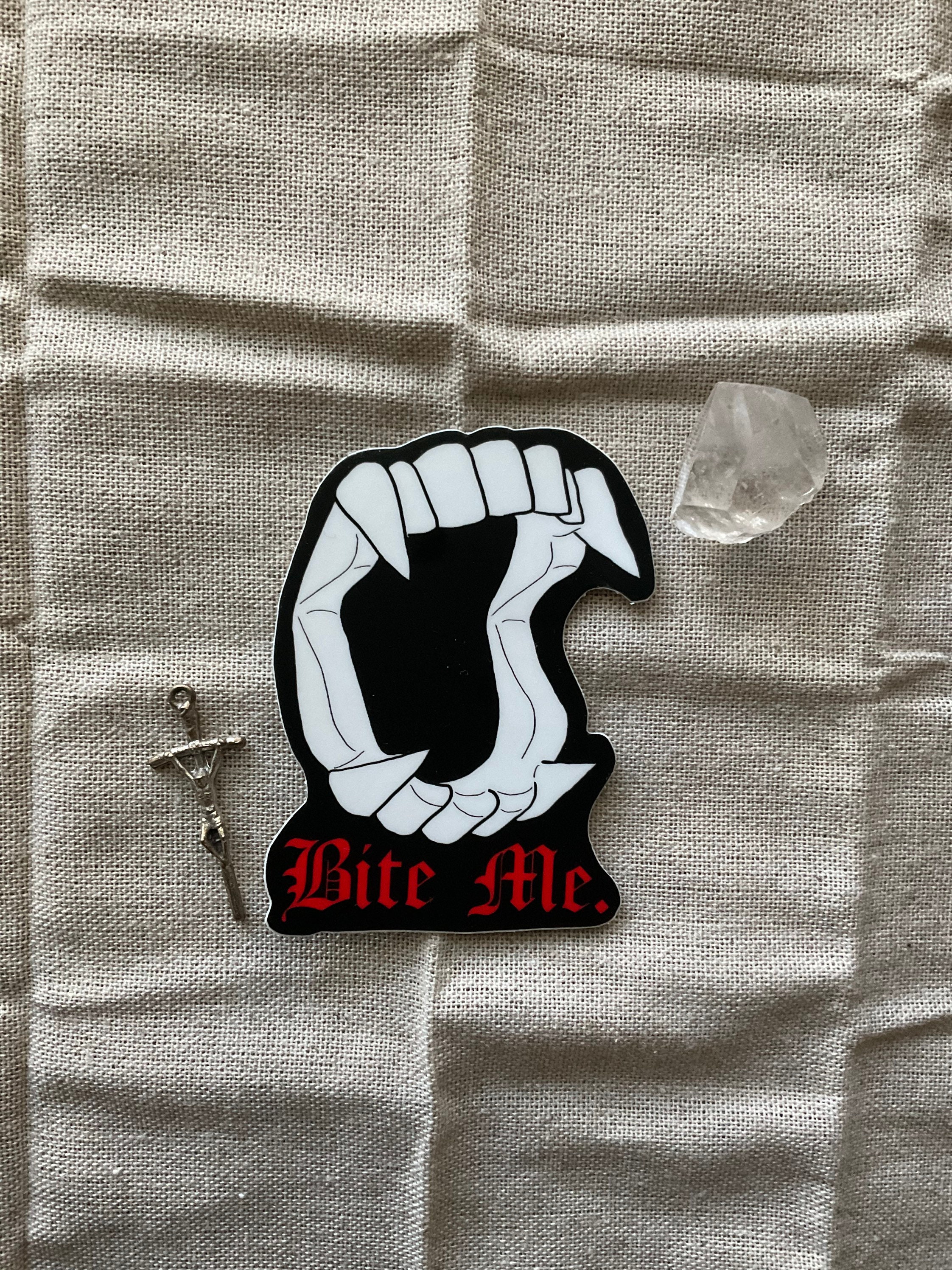 Vampire Teeth Bite Me Fangs Halloween Vinyl Sticker - Etsy