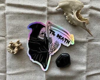 Death is a Promise Vinyl Decal Grim Reaper Goth Sticker Laptop Sticker ...