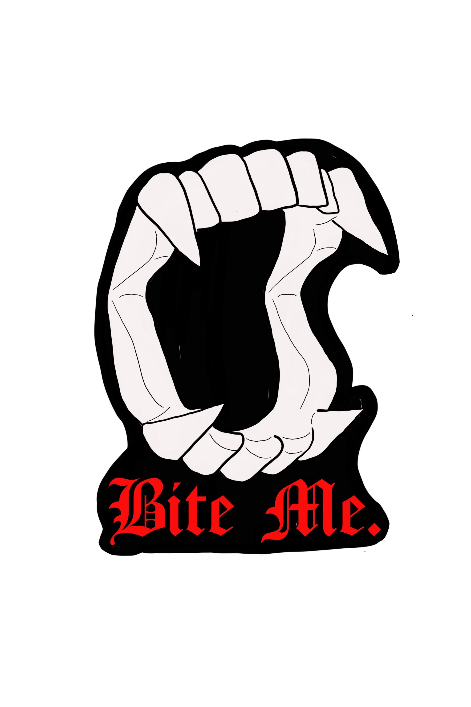 Vampire Teeth Bite Me Fangs Halloween Vinyl Sticker - Etsy