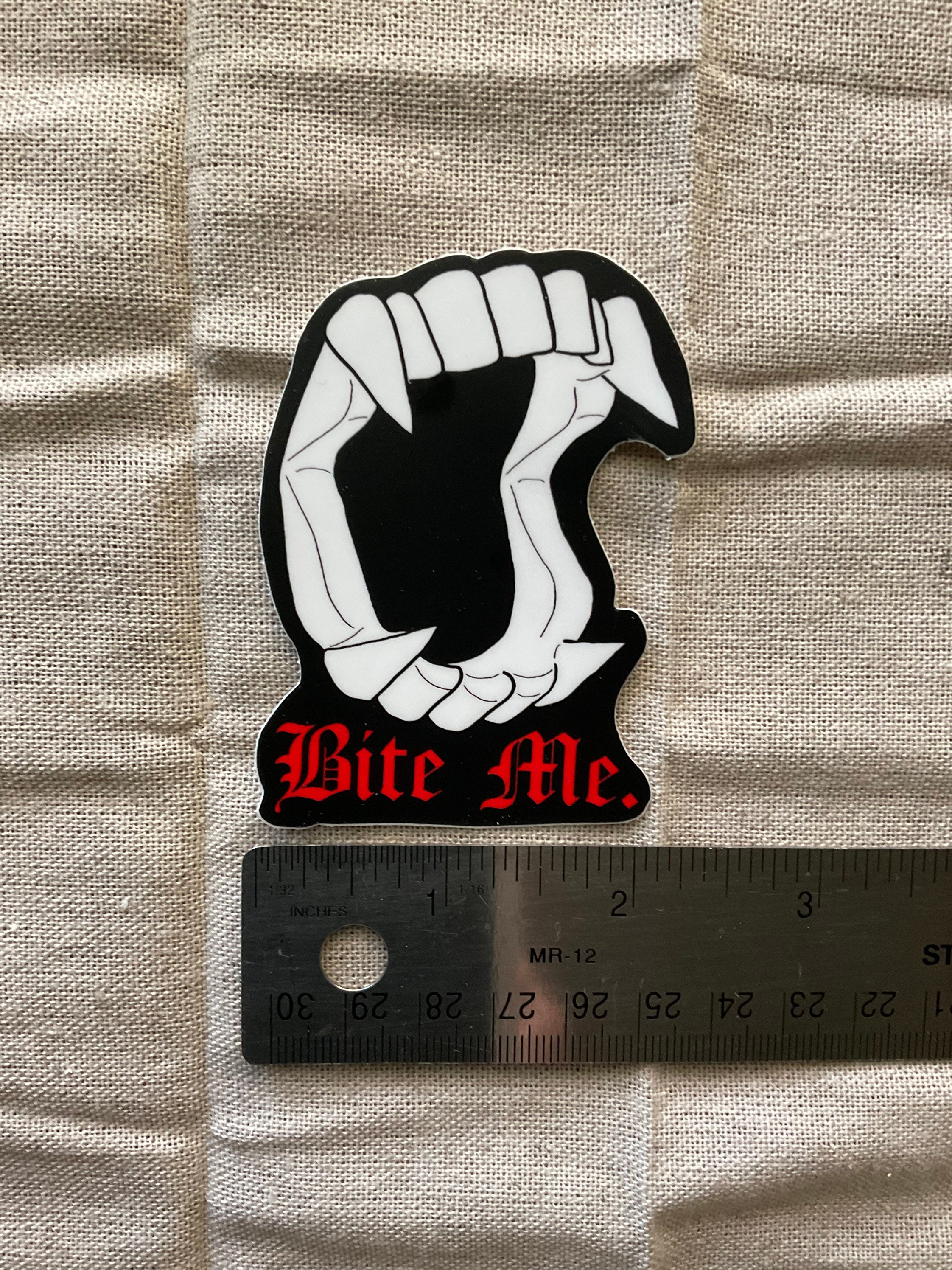 Vampire Teeth Bite Me Fangs Halloween Vinyl Sticker - Etsy