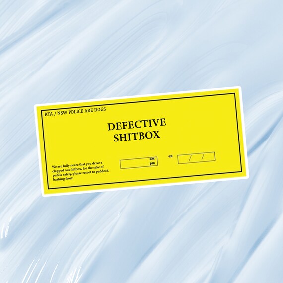 Defect Notice VINYL STICKER Funny Car Sticker 4x4 4WD Aussie | Etsy