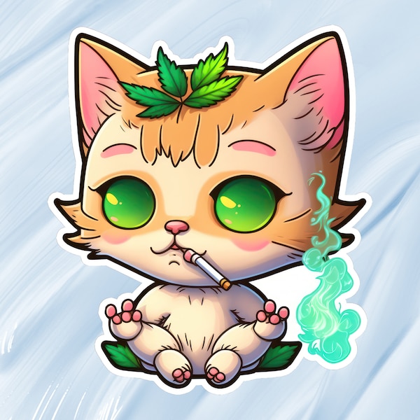 Kitten Smoking Weed - Etsy