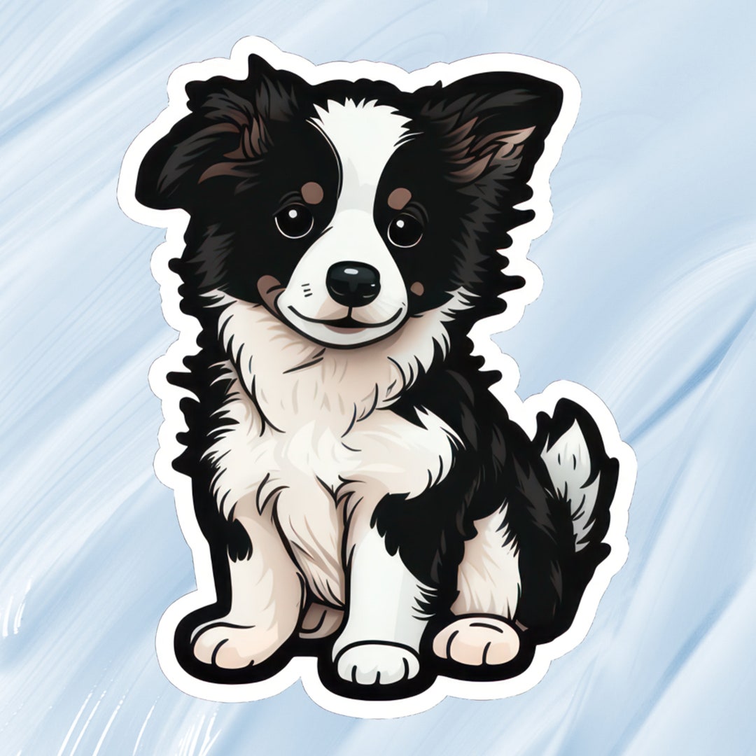 Cute Chibi Border Collie Sitting VINYL STICKER Laptop Funny - Etsy