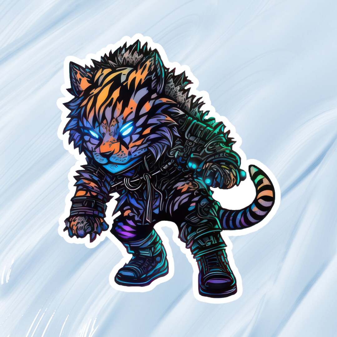 Blacklight Tiger Man VINYL STICKER Laptop Funny Car Sticker - Etsy