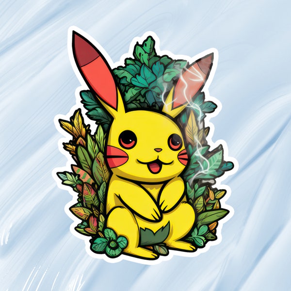 Pikachu Weed Sticker - Etsy UK