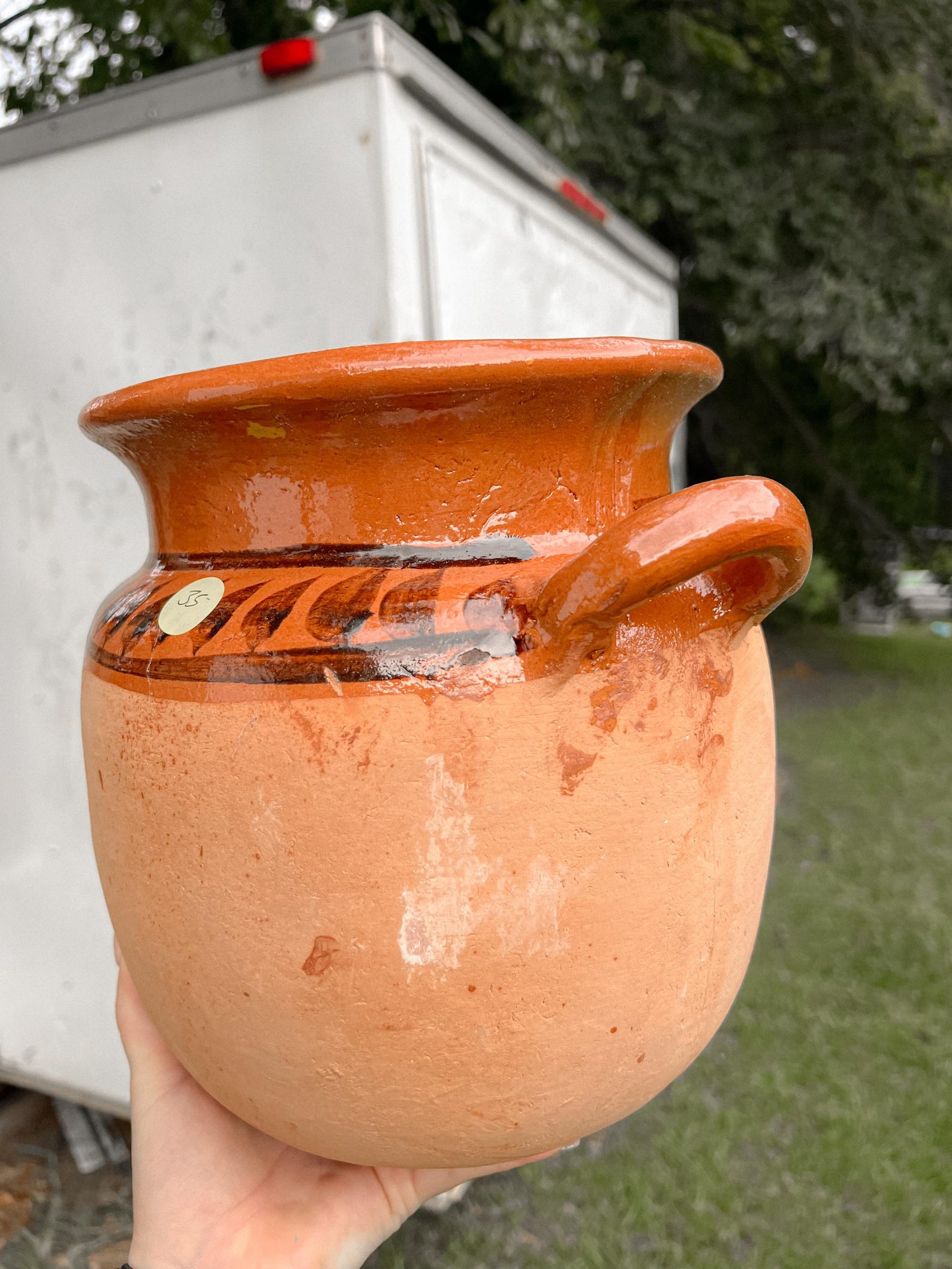 Large 1KG Mexican Clay Barro Pot Colorado– Handmade Terracotta Cazuela ...