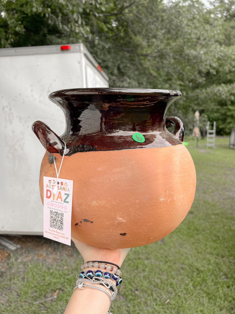 Large 3KG Mexican Clay Barro Pot Colorado– Handmade Terracotta Cazuela ...