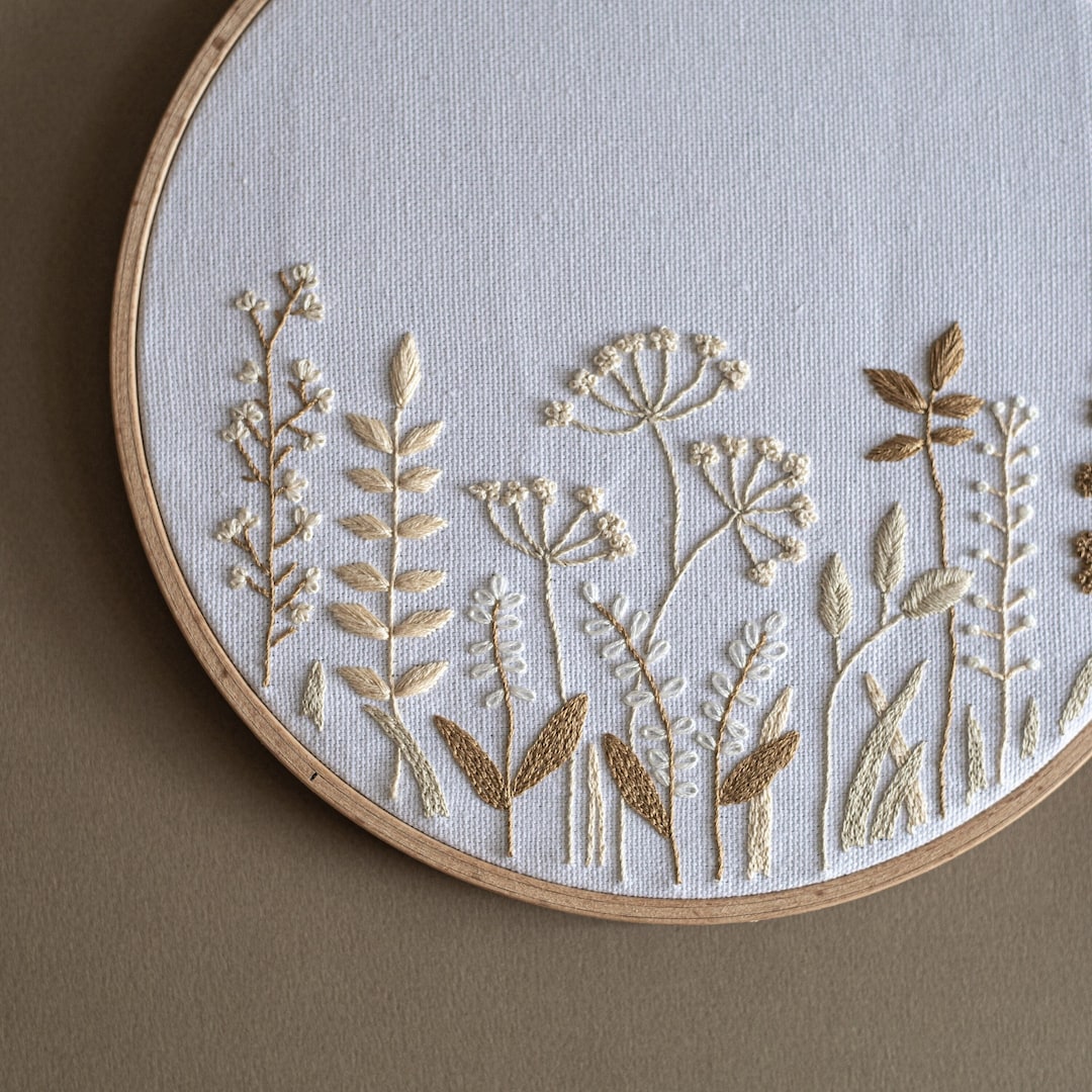 Wildflowers Meadow Embroidery Pattern + Video Tutorial, Beginner ...