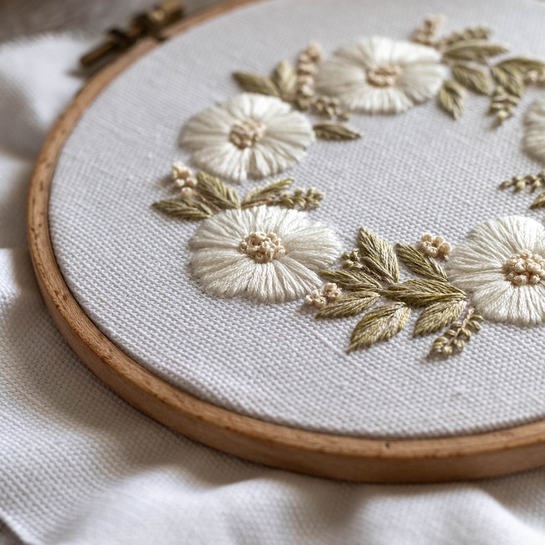 Flower Embroidery Pattern Video Tutorial Beginner | Etsy
