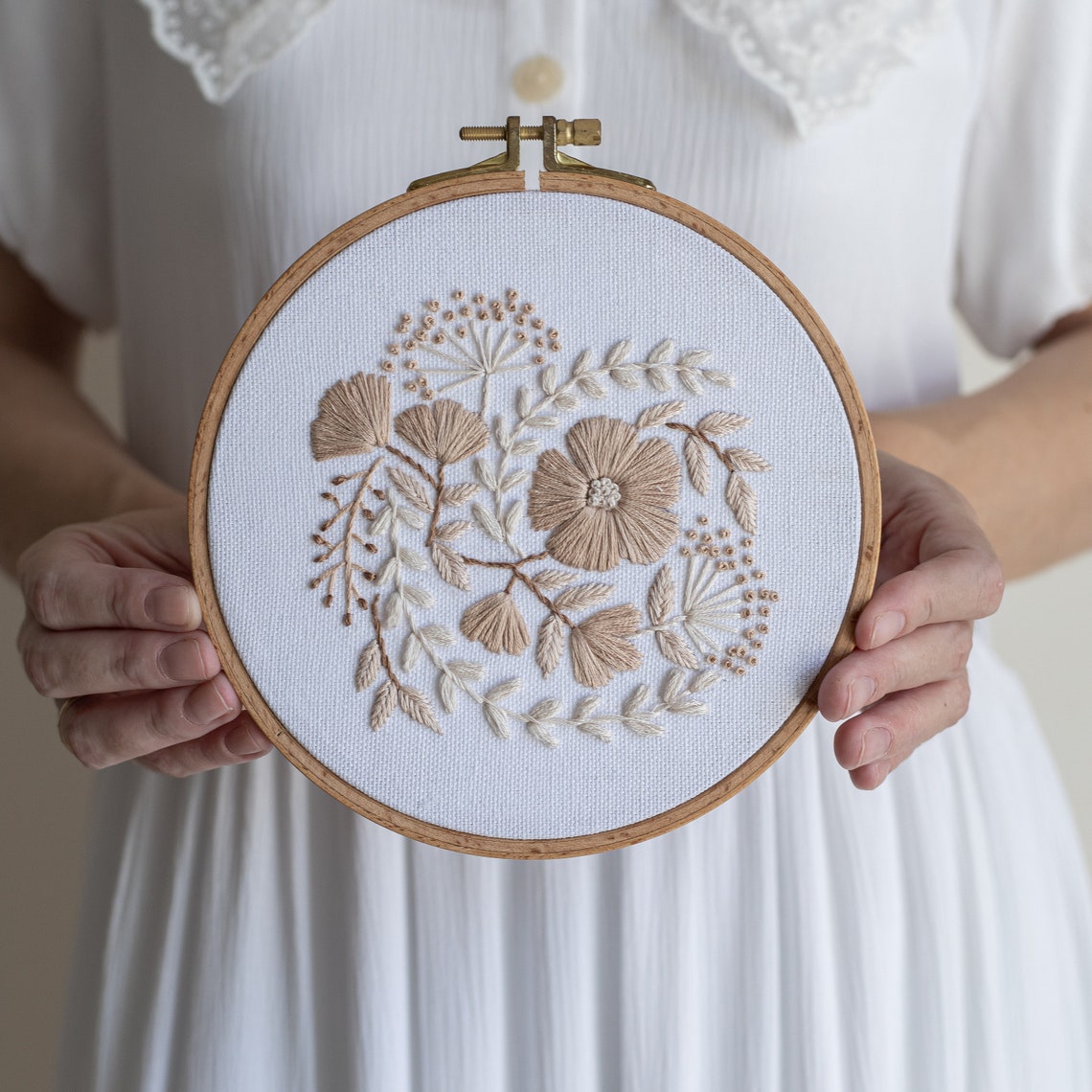 Flower Embroidery Pattern Video Tutorial Beginner | Etsy