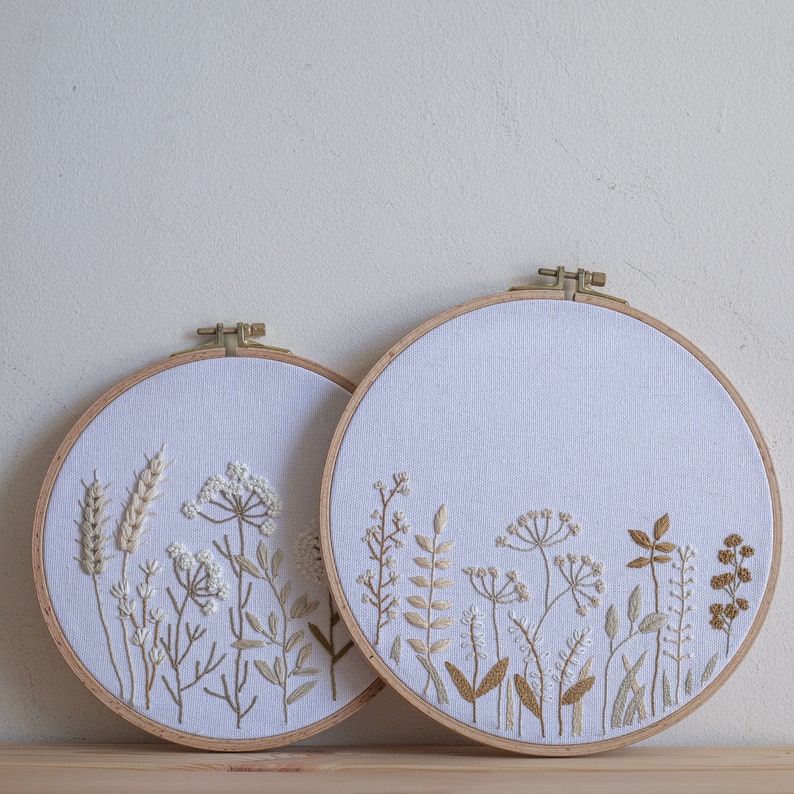 Wildflowers Meadow Embroidery Pattern Video Tutorial - Etsy